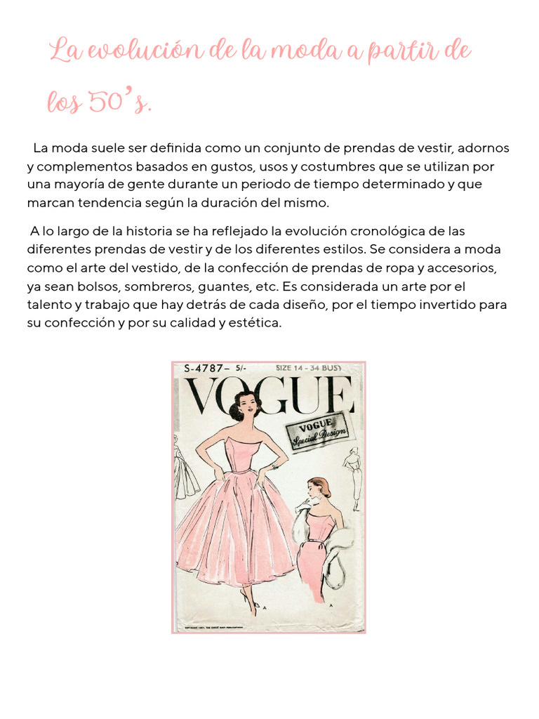 Evolución de La Moda. | PDF | Moda | Ropa