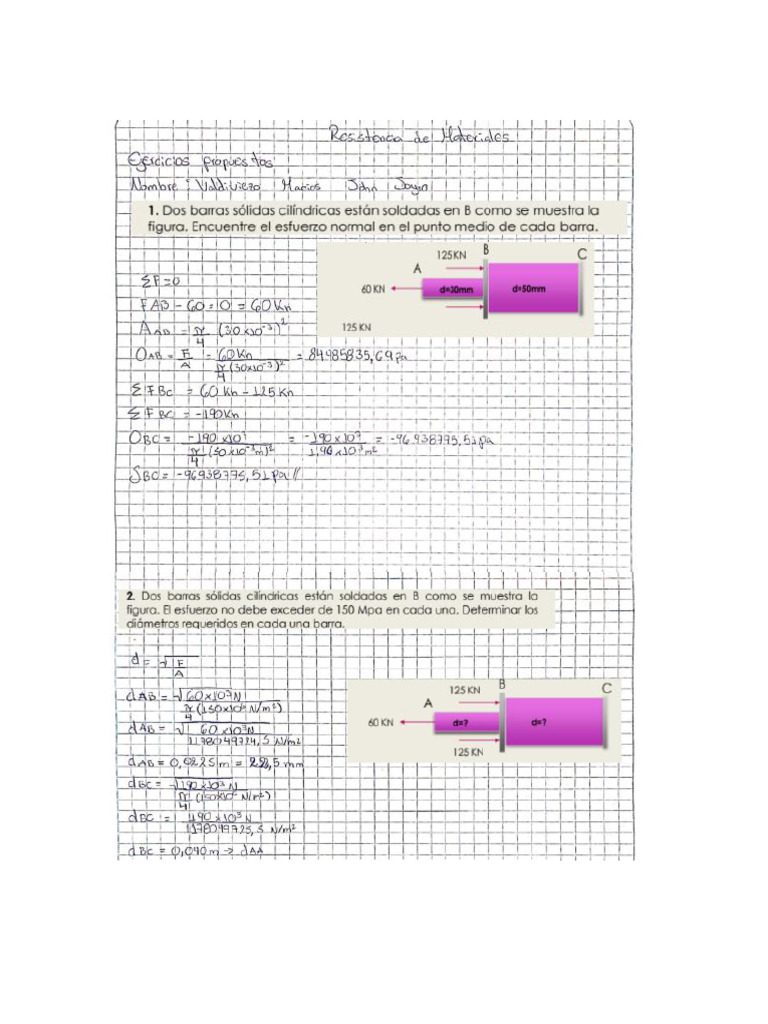Resistencia de Materiales Ejercicios | PDF