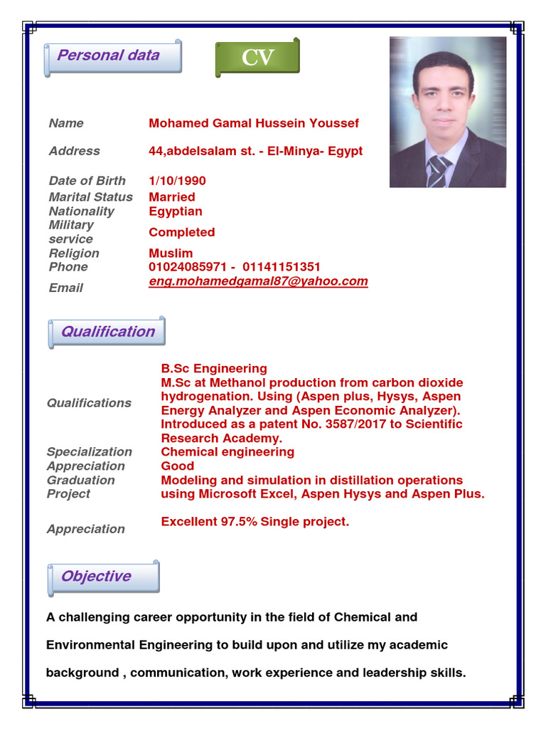 EngMohamed Gamal - S CV | PDF | Simulation | Engineering