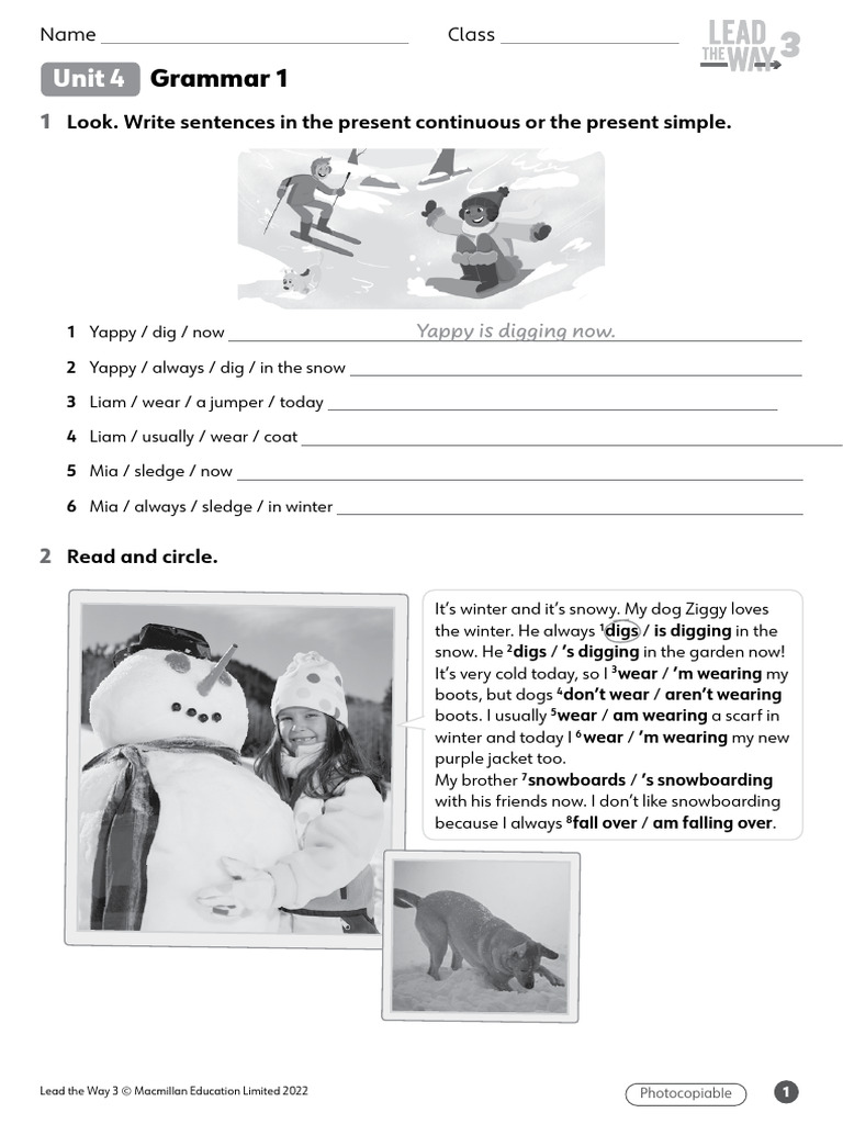 LTW 3 Worksheets Grammar U4 1 | PDF