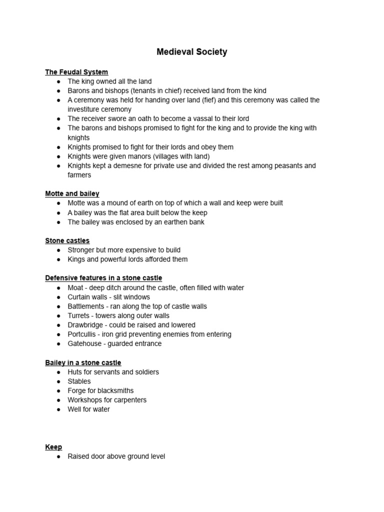 Medieval Feudal Society Overview | PDF