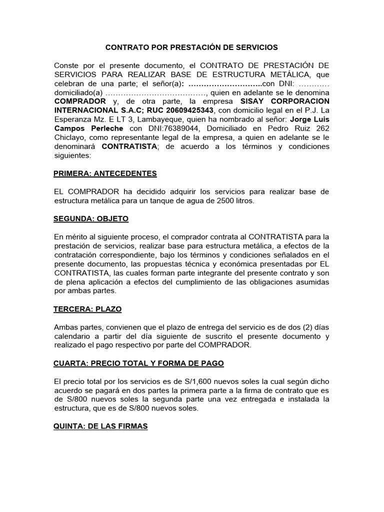 Contrato Base Jlo | PDF