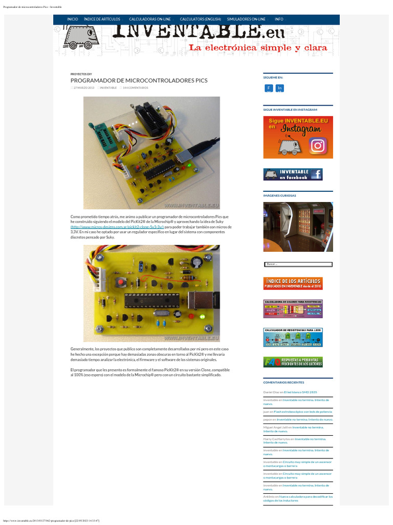 Programador de Microcontroladores Pics - Inventable | PDF ...