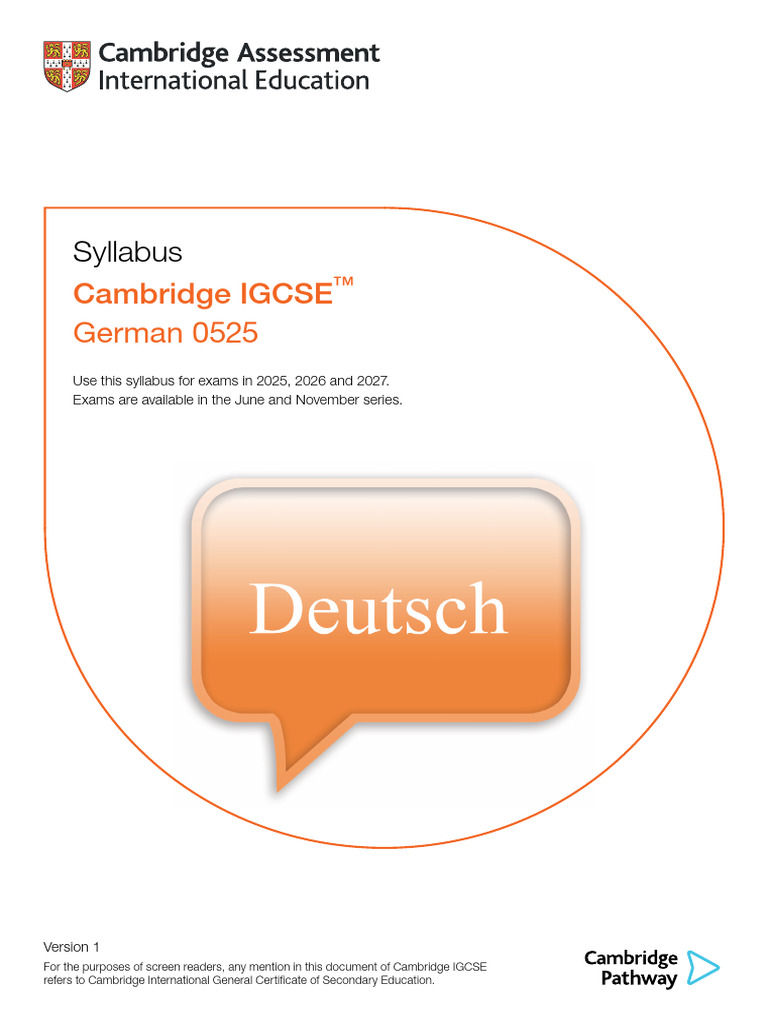 Syllabus: Cambridge IGCSE German 0525 | PDF | Career & Growth | Business