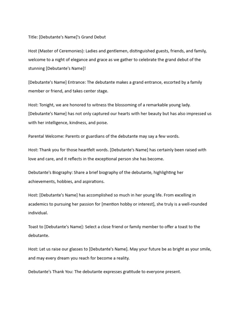 Script For Debut | PDF
