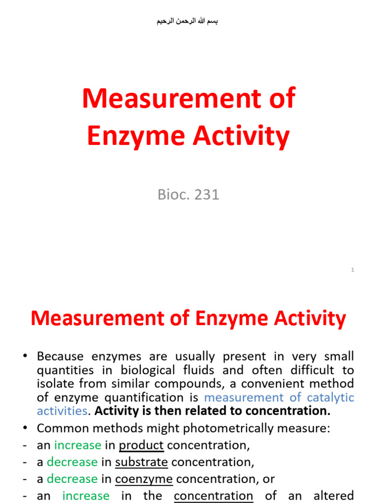 231 Lecture 7 | PDF | Enzyme Assay | Enzyme