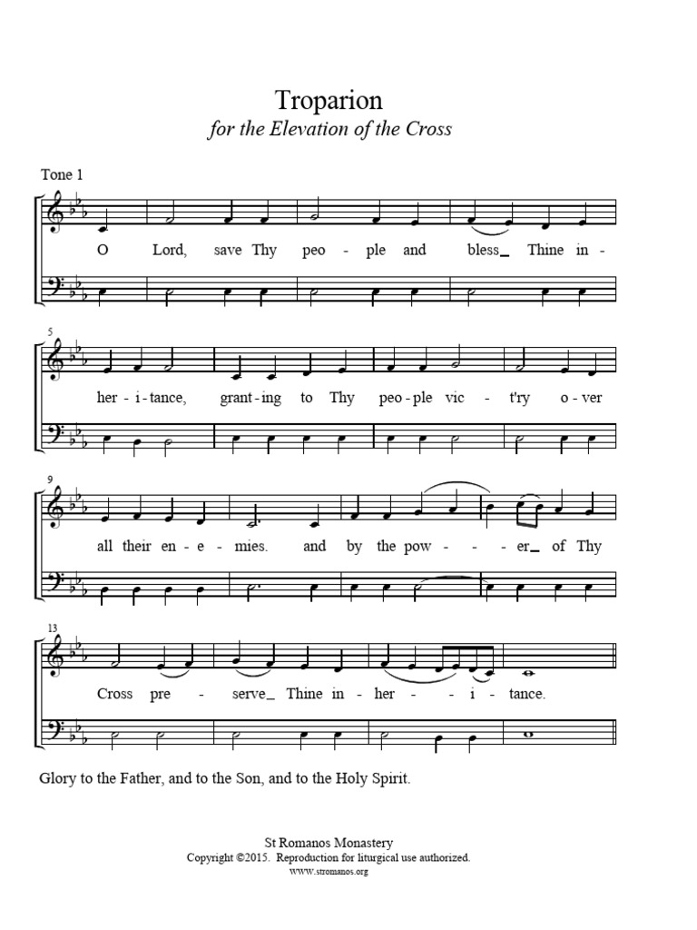 Troparion - Elevation of The Cross - Byzantine | PDF | Christian ...