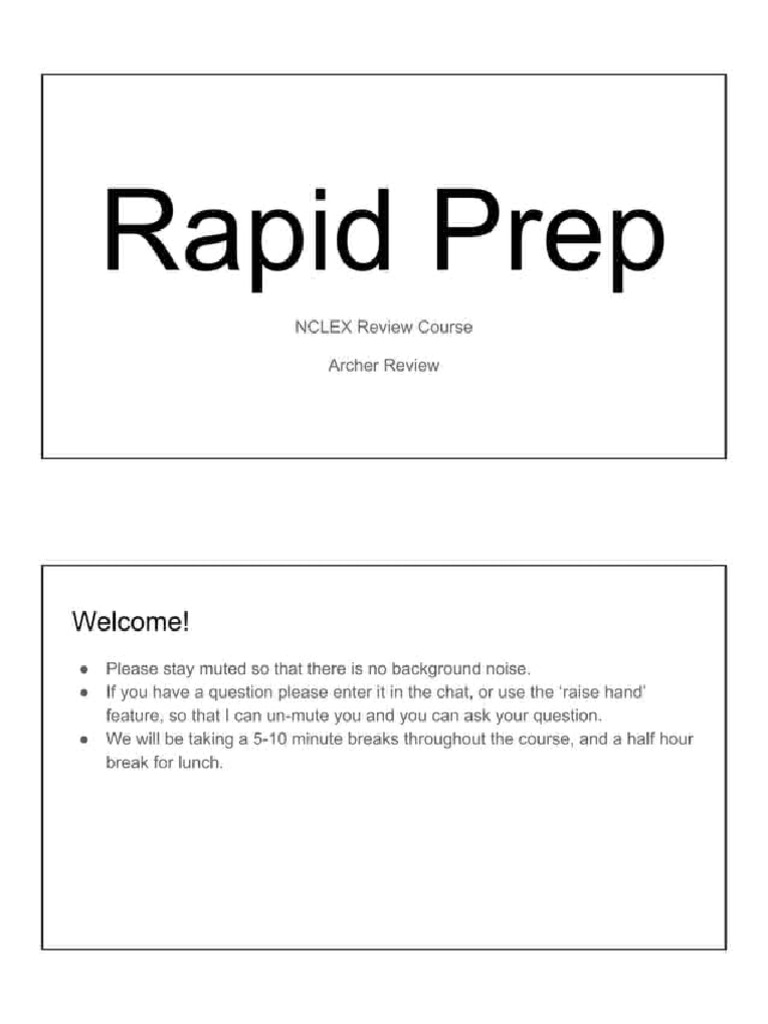 Nclex Archer Rapid Prep PDF | PDF