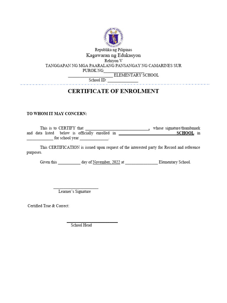Certificate of Enrolment | PDF | Career & Growth | Social Science