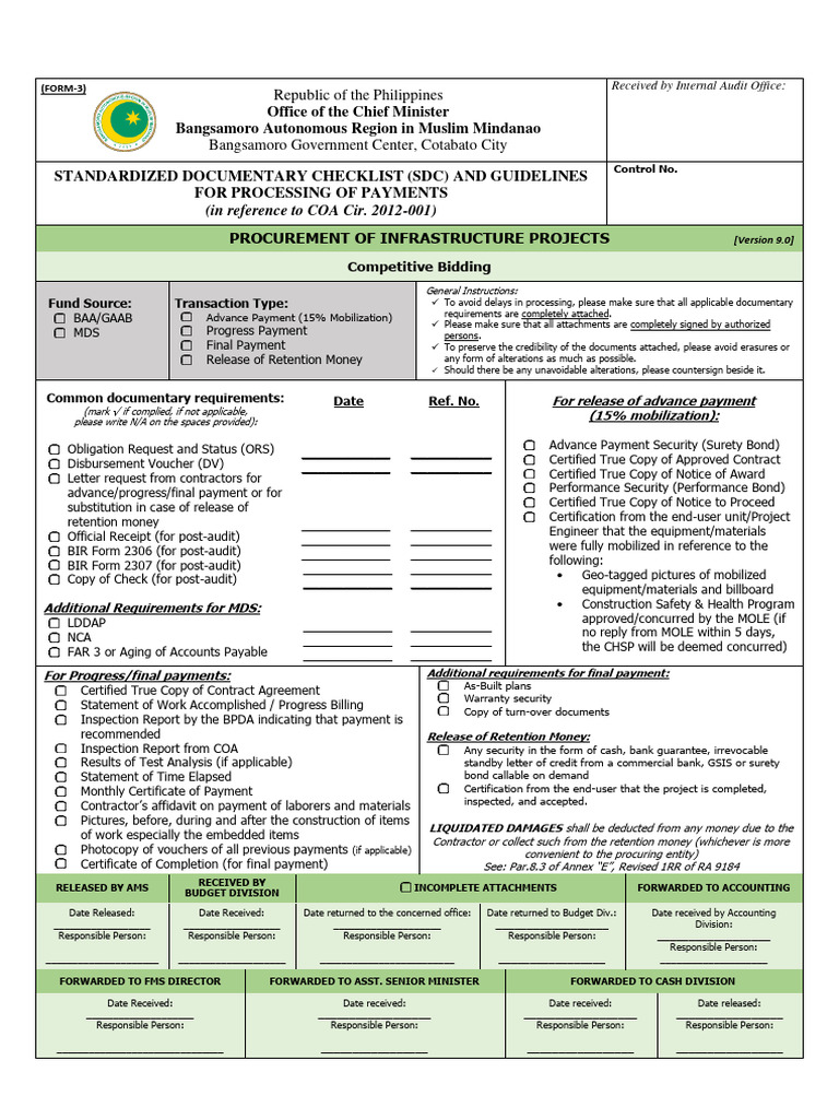 Form 3 Procurement of Infrastructure Projects (Competitive Bidding ...