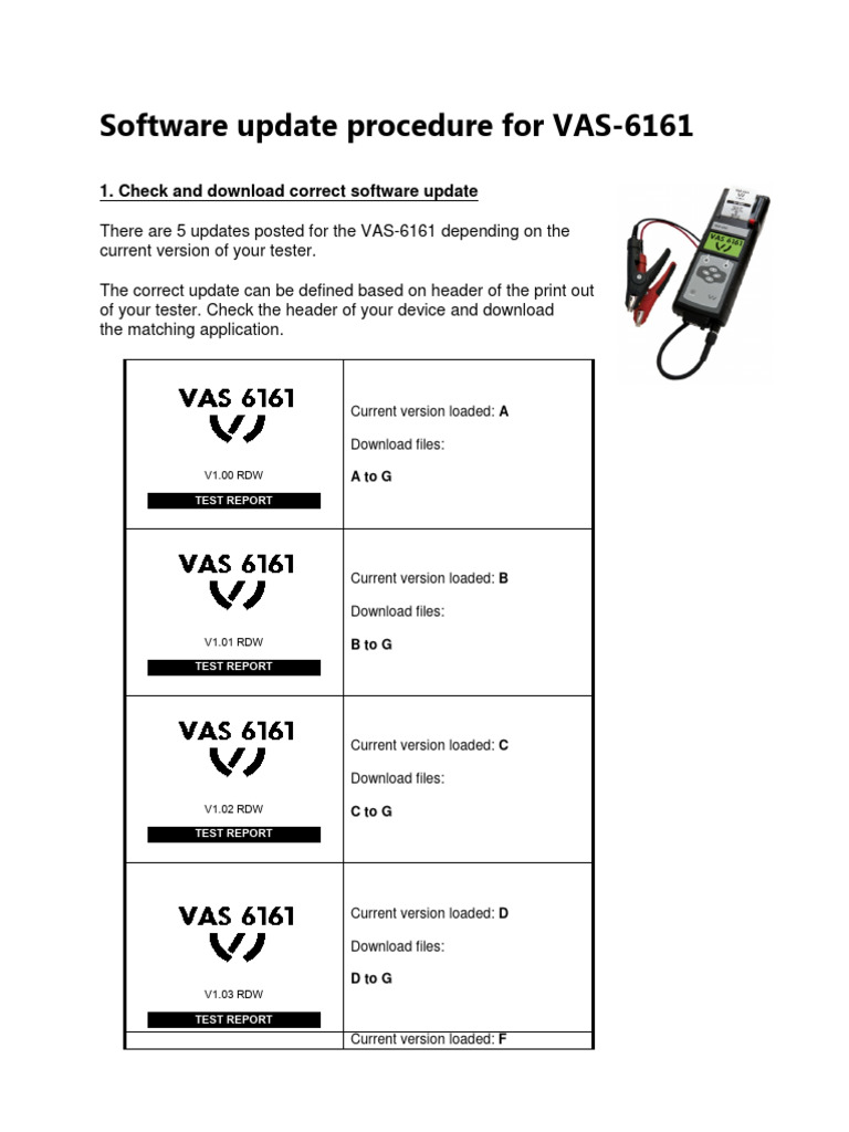 VAS-6161 Software Update Guide | PDF | Computers