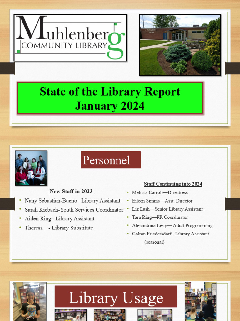 Muhlenberg Community State of The Library 2024 | Download Free PDF | Fundraising | Libraries
