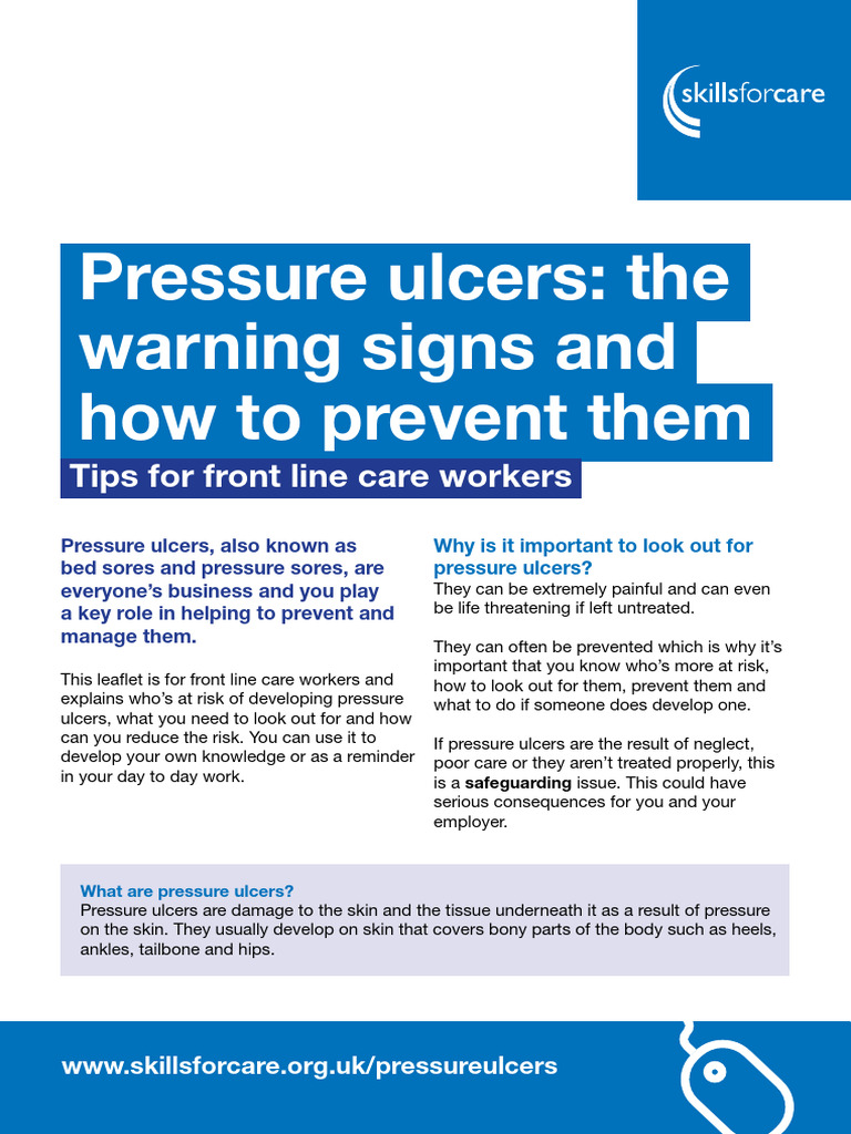 Pressure Ulcers Leaflet For Front Line Care Workers | PDF | Clinical ...
