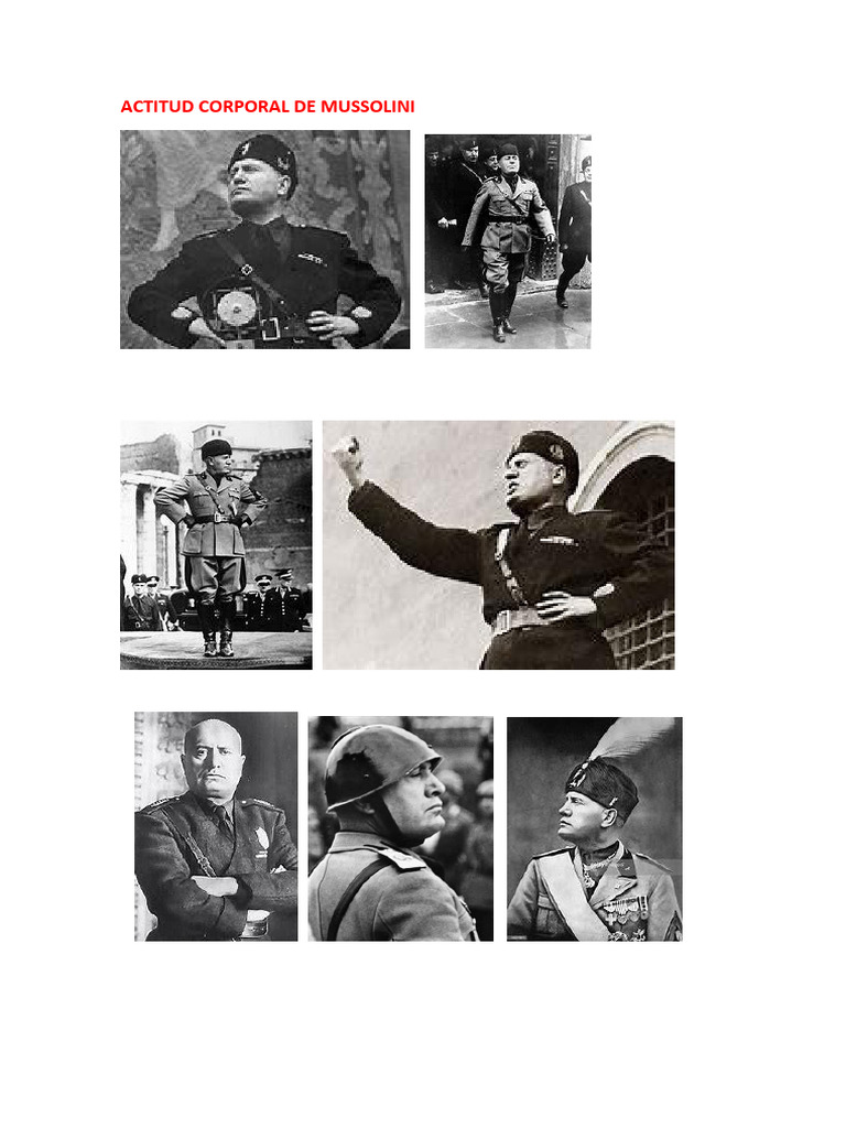 Clase 8. ACTITUD CORPORAL PERSONAJE. EJEMPLO MUSSOLINI | PDF