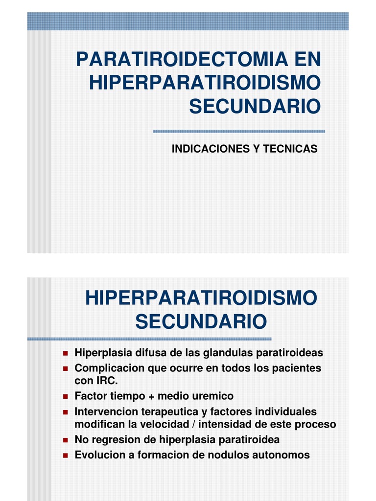 Paratiroidectomia en Hiperparatiroidismo Rio | PDF | Enfermedades y ...