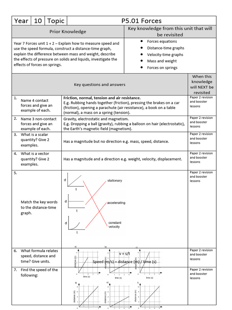 P5.01 Forces - Completed | PDF | Force | Acceleration