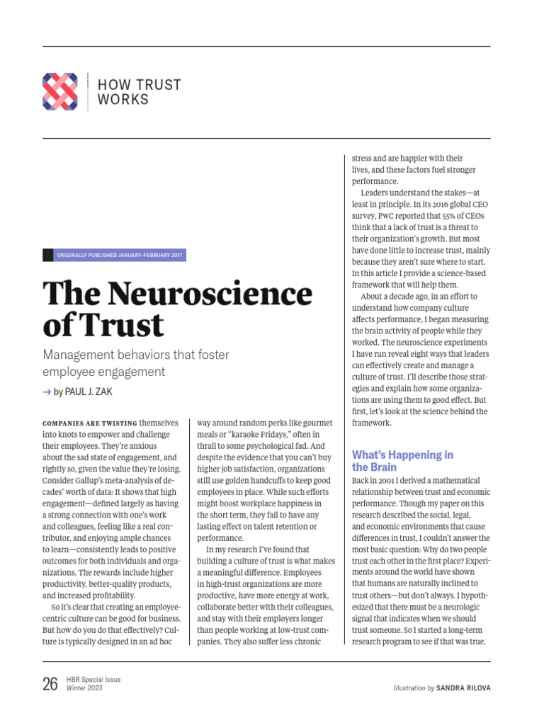 001 The Neuroscience of Trust | PDF