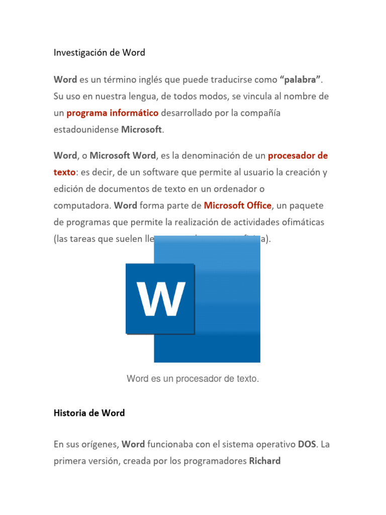 Investigación de Word | PDF
