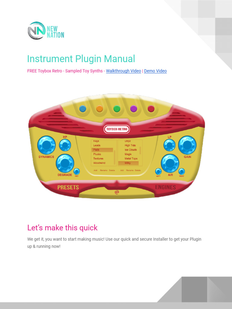ToyboxRetro Manual | PDF | Games & Activities | Technology & Engineering
