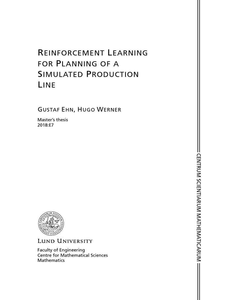Reinforcement Learning For Planning of A Simulated Production Line ...
