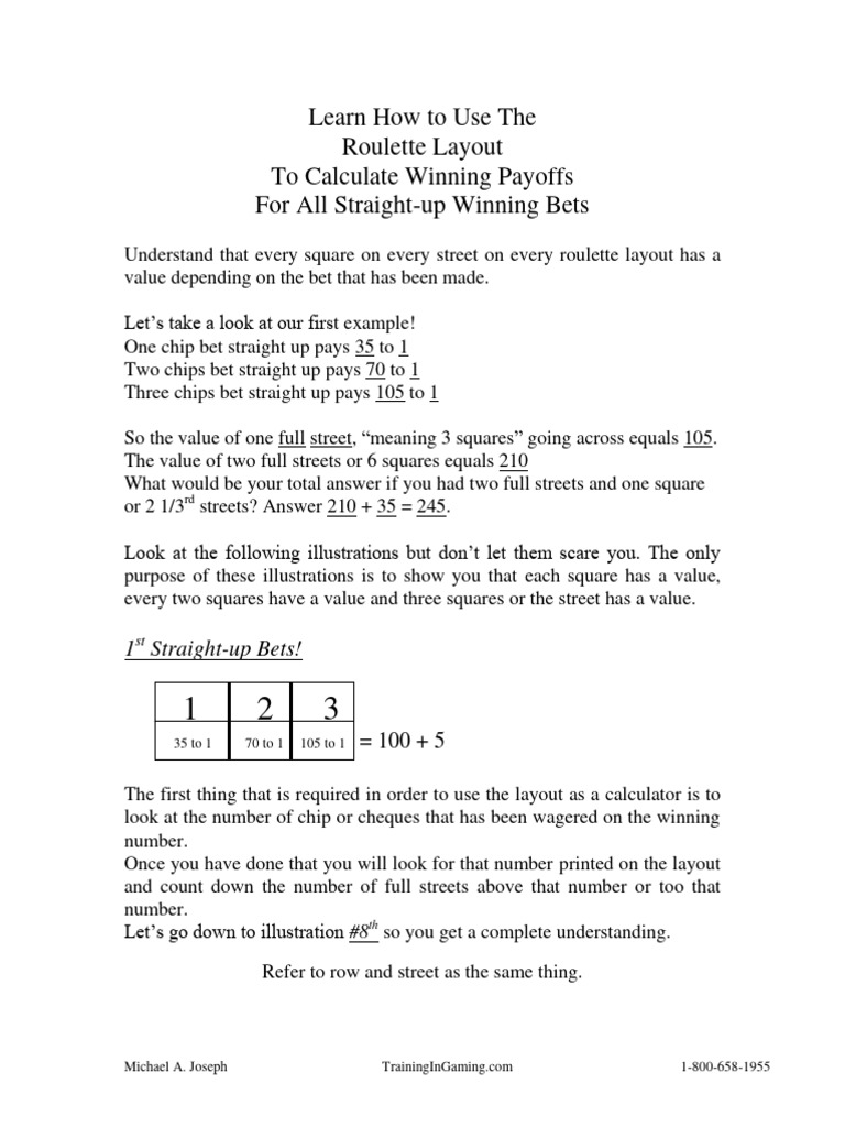 Learn How To Use The Roulette Layout To Calculate Winning Payoffs For ...