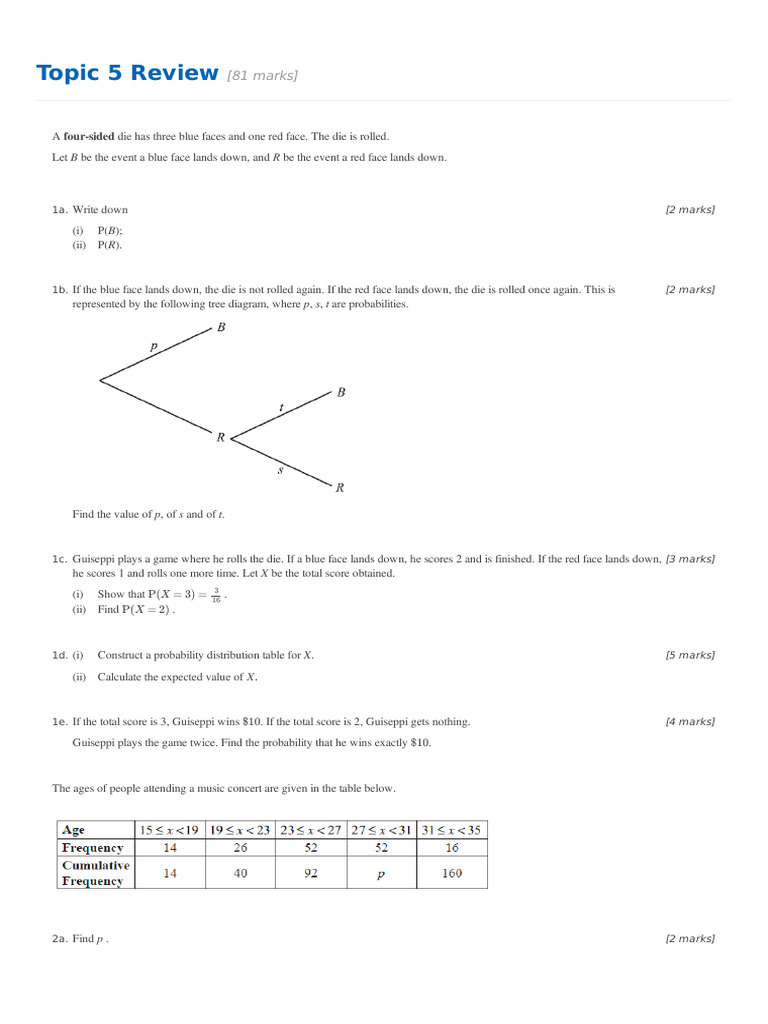 Topic 5 Review Probability | PDF | Statistical Theory | Statistics