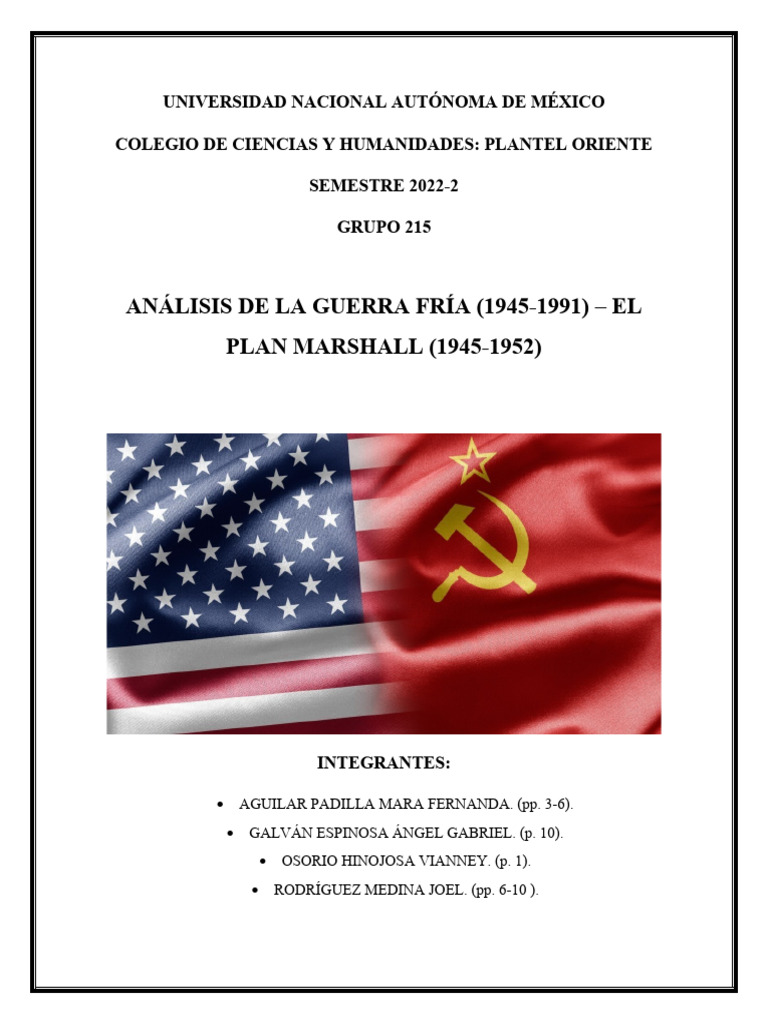 Análisis de La Guerra Fría - El Plan Marshall | PDF | Guerra Fría | Unión Soviética