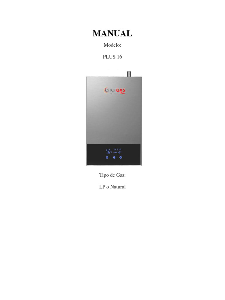 Manual PLUS 16 | PDF | Agua | Calefacción eléctrica