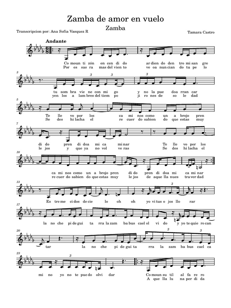 Zamba de Amor en Vuelo | PDF