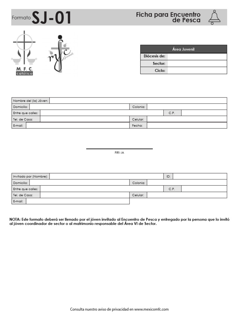 Formato - SJ-01 Ficha de Encuentro de Pesca | PDF