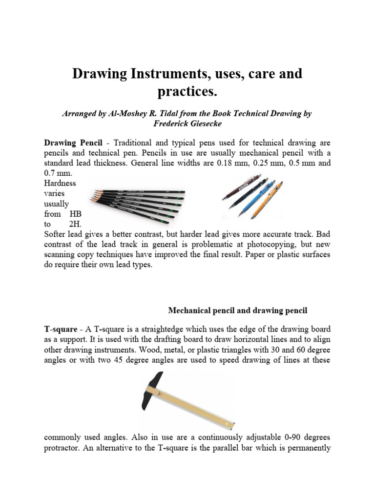 Module - 2 - Drawing Instruments. Uses and Care - OROQUEITA | PDF ...
