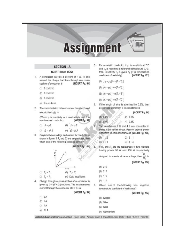 Current Electricity DPP | PDF