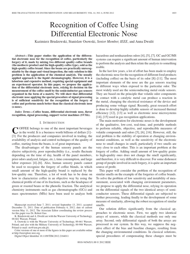 Recognition of Coffee Using Differential-1 | PDF | Support Vector Machine