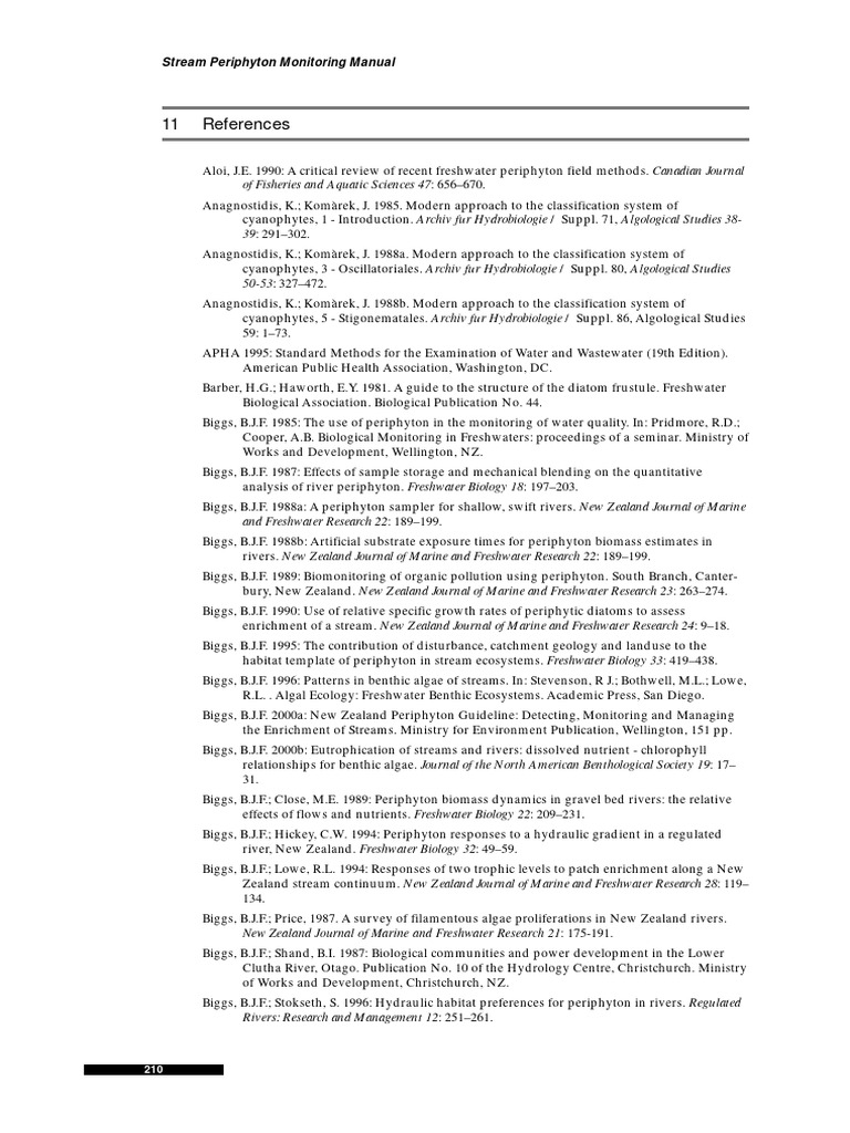 Periphyton Monitoring Manual | PDF | Hypothesis | Null Hypothesis