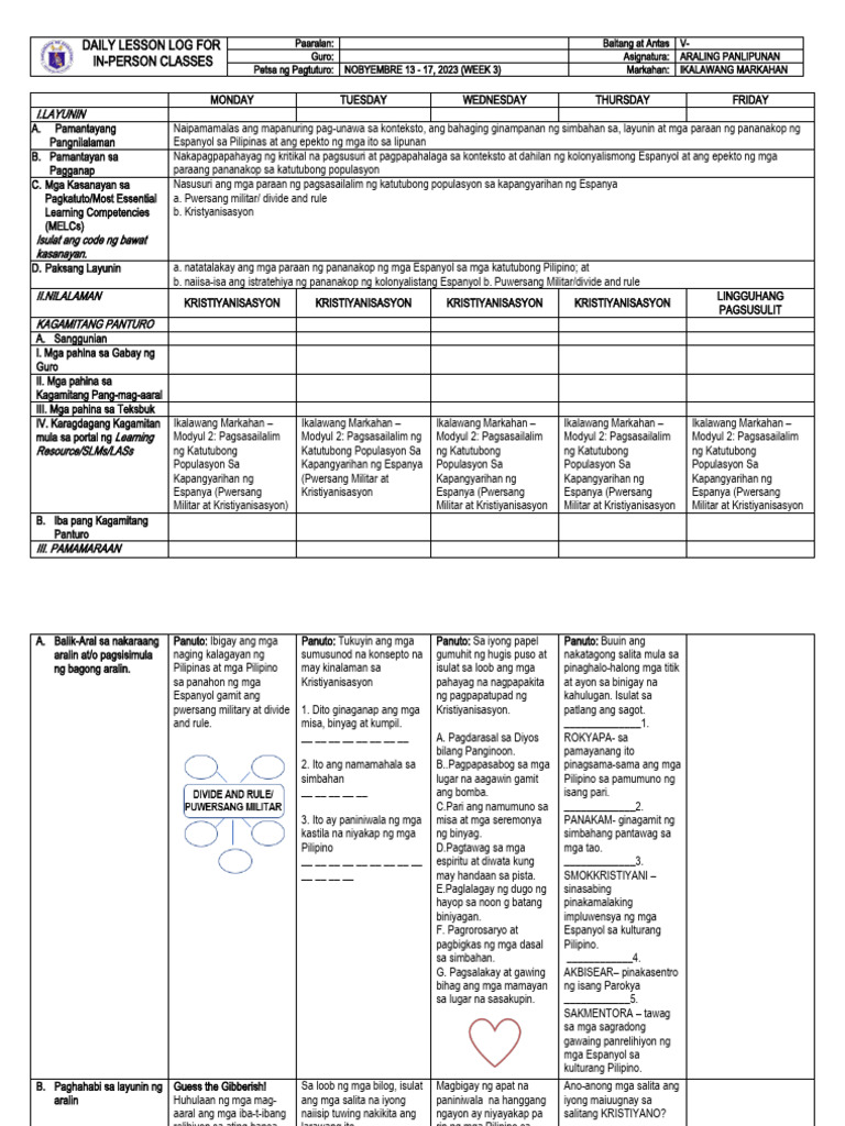 G5 Q2W3 DLL AP (MELCs) | PDF