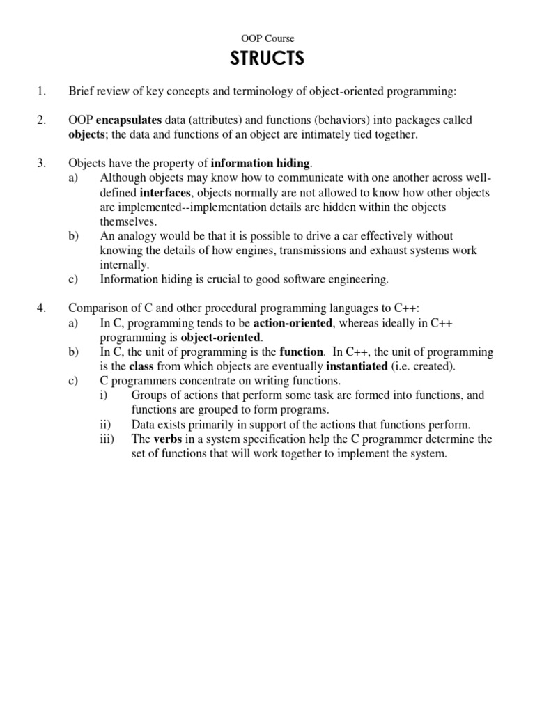 01 Structs Pdf Pointer Computer Programming Class Computer Programming 0481