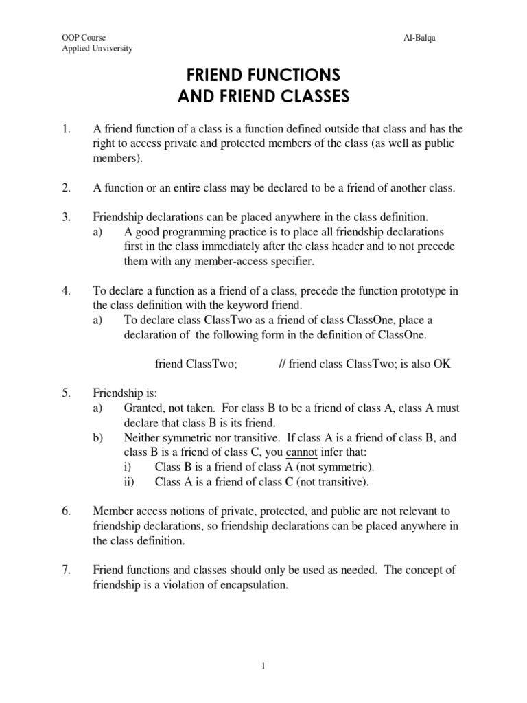 04-Friend Functions | PDF | Integer (Computer Science) | Class (Computer Programming)