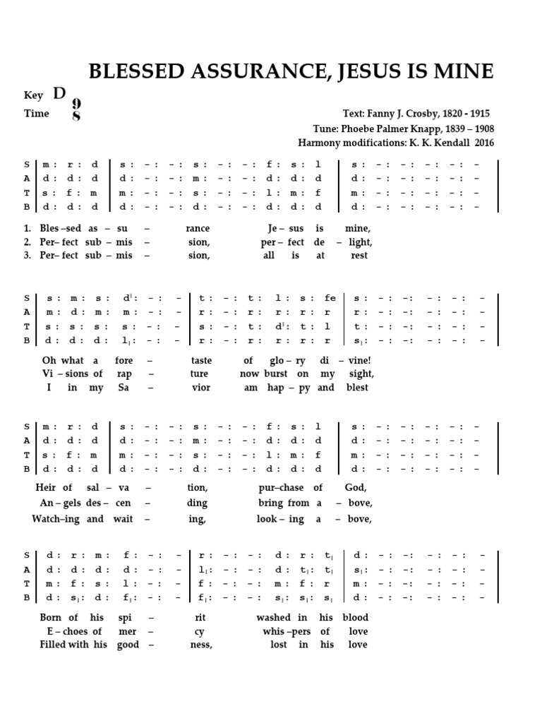 Blessed Assurance-1 | PDF | Song Forms | Christian Songs