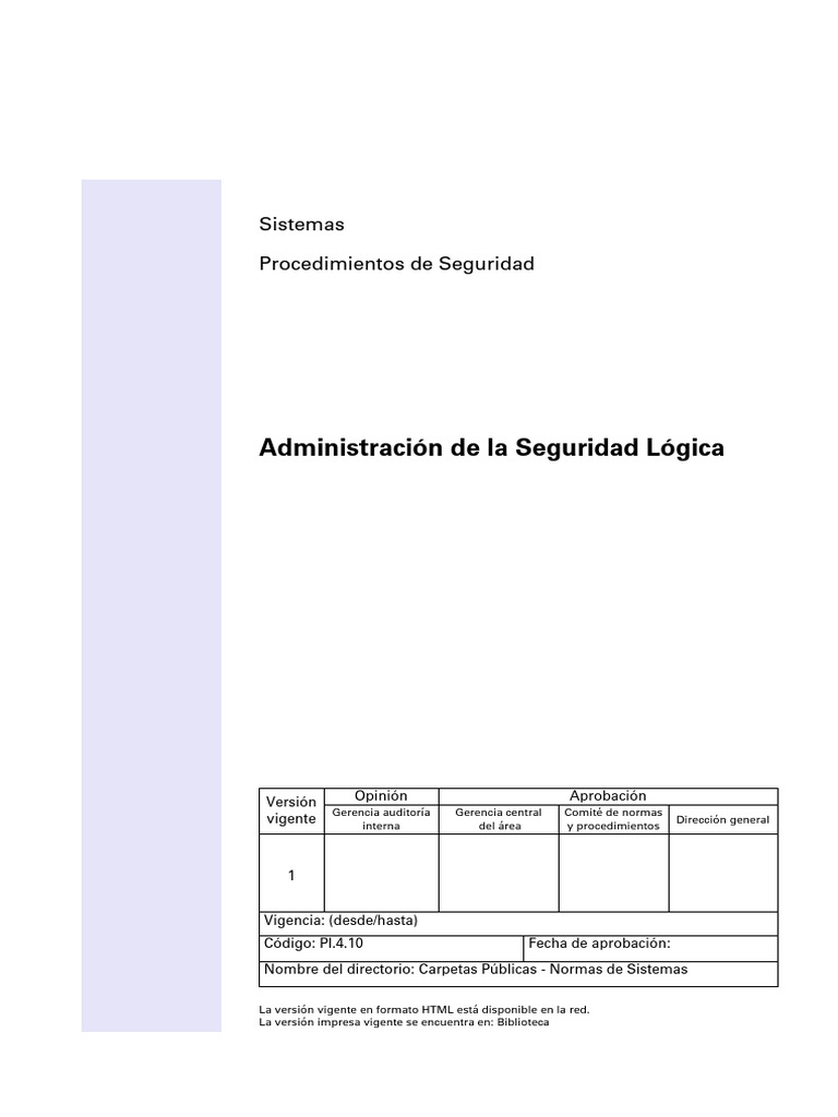 PI.4.10 Administración de La Seguridad Lógica2 | PDF