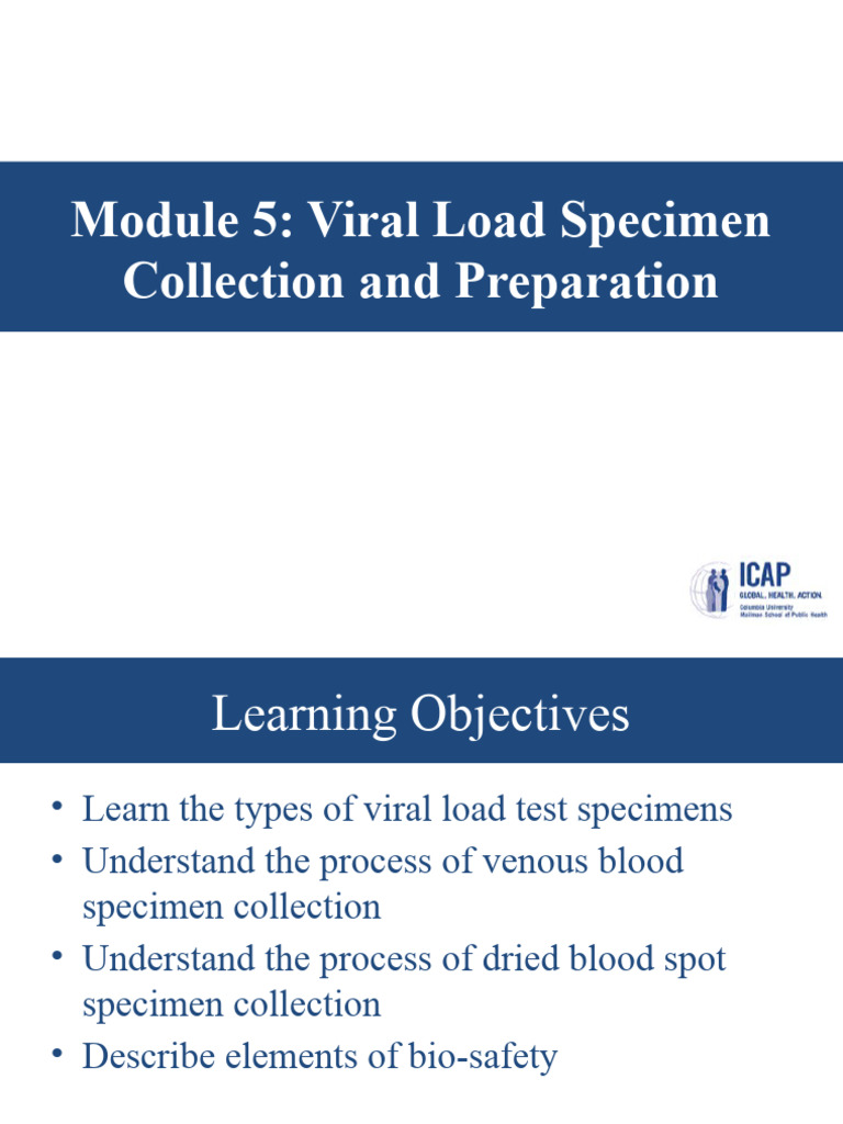 Module 5 - Viral Load Specimen Collection Preparation Final | PDF