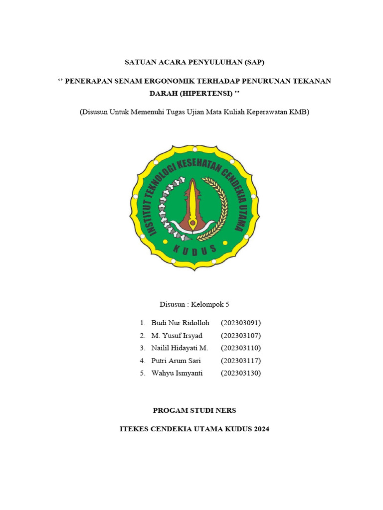 SAP Kel 5 Senam Ergonomik | PDF | Pengembangan Diri | Kesehatan Holistik