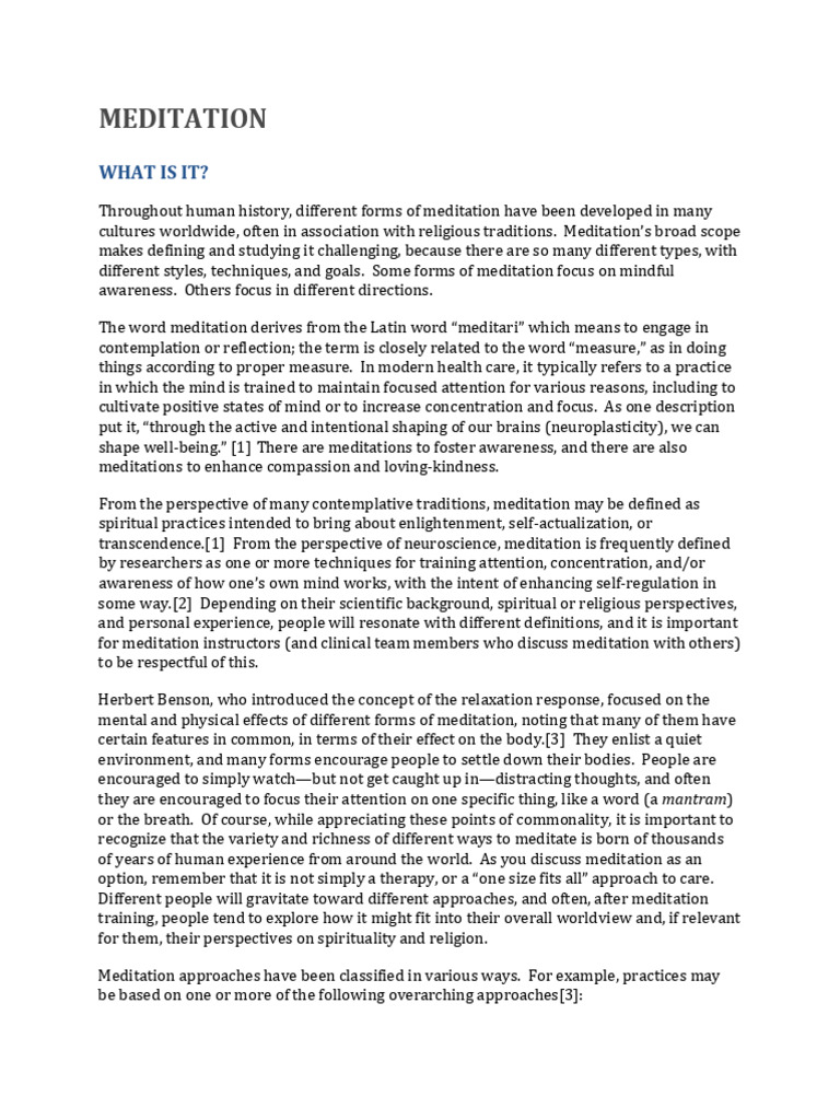 Meditation Pdf Meditation Mindfulness