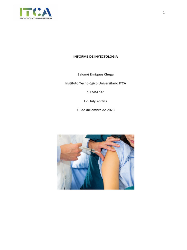 Informe de Inyectologia | PDF