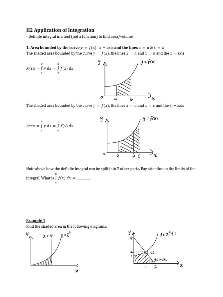 H2 Application of Integration | PDF | Area | Cartesian Coordinate System