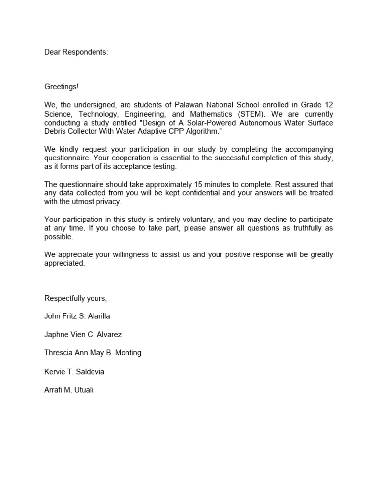 Survey Questionnaire | PDF | Solar Panel | Water