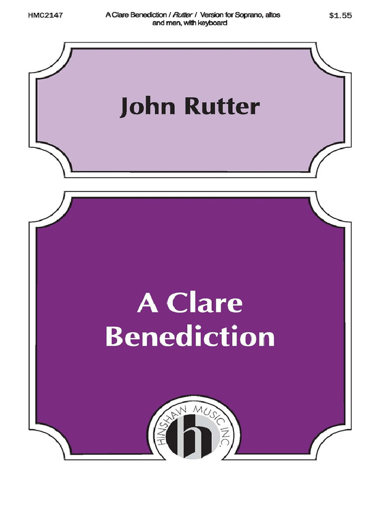 A Clare Benediction - John Rutter | PDF