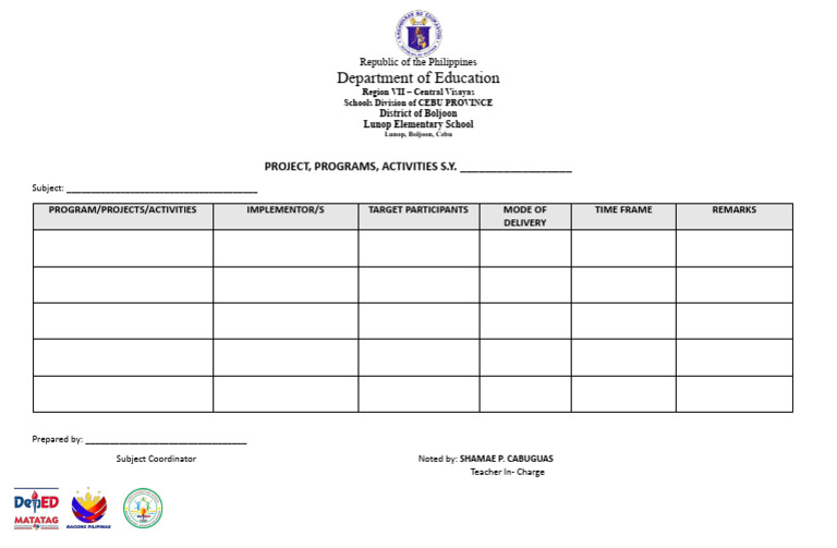 PPAs Blank Form | PDF