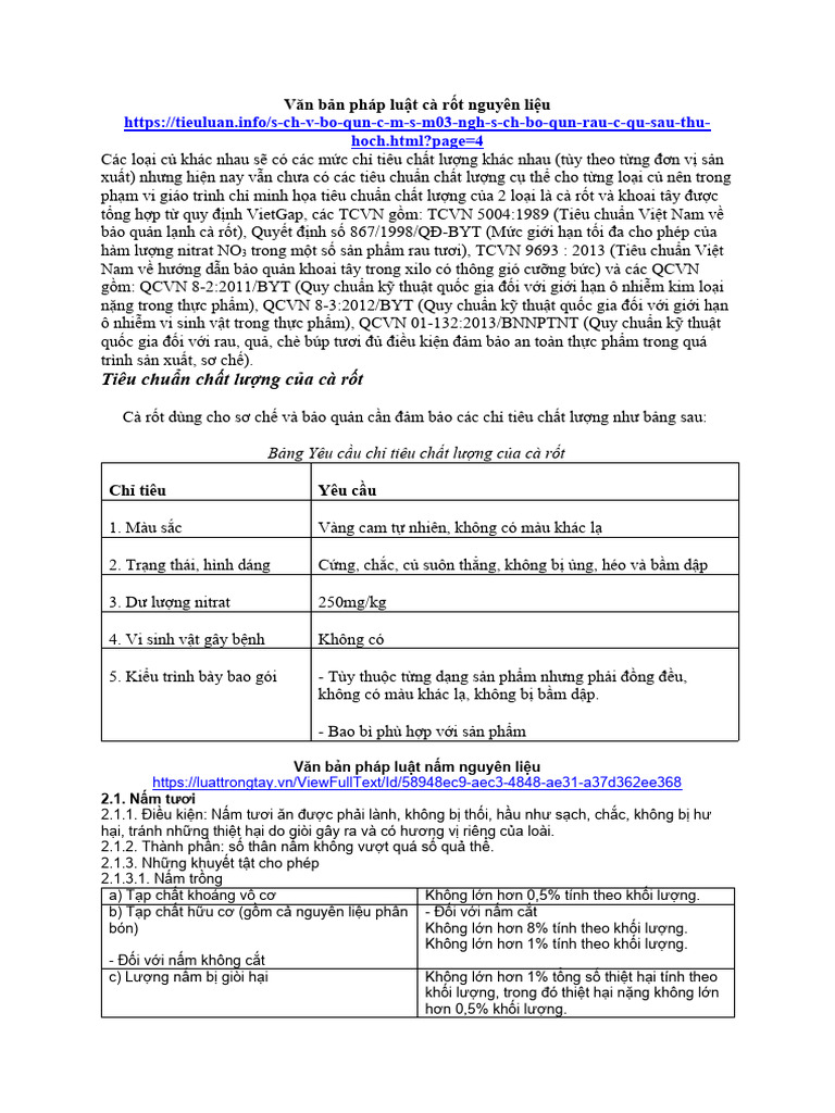 VBPL cà rốt, nấm | PDF