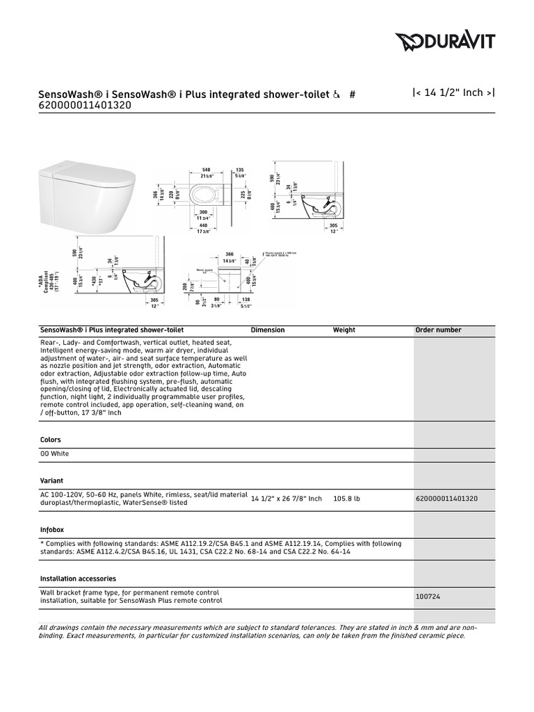Sensowash® I Sensowash® I Plus Integrated Shower-Toilet Ÿ ...