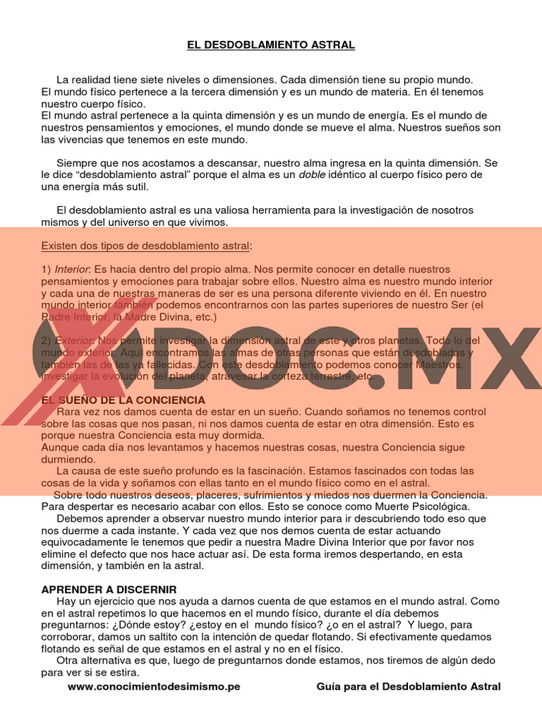 Xdoc - MX Guia para El Desdoblamiento Astral | PDF | Alma | Sueño